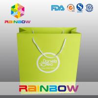 China Recycled Square Bottom Customized Paper Bags / Printed Paper Shopping Bags for sale