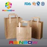 China Recycled Brown Customized Paper Bags /  Kraft Paper Bag With Loop Handle For Shopping for sale