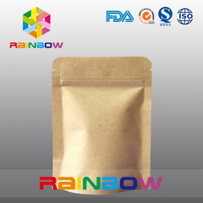 China Stand Up Kraft Paper Bags for Candy Packaging with Zipper and Window for sale