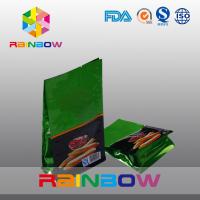 China Plastic Shining Finish Flat Bottom Stand Up Chips Packaging Bag With Tear Notch for sale