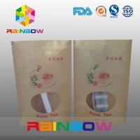 China Laminated Foil Customized Kraft Paper Bag / Snack Bag Packaging Stand Up With Window for sale