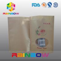 China Laminated Foil Customized Kraft Paper Bag / Snack Bag Packaging Stand Up With Window for sale
