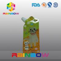 China Special Type Juice / Beverage Packaging Side Gusset Pouches With Metal Ring for sale