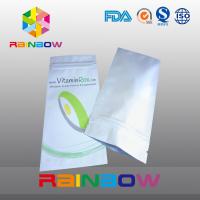 China White Block Bottom Food Grade Plastic Pouch packaging With Aluminum Foil Custom Printed for sale