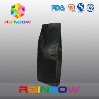 China Black Customized Printed Bottom Gusset Bags , Plastic Coffee Pouch With Zipper / Valve for sale