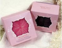 China Pink Elegant Custom  Paper Boxes / Hot Stamping Logo Gift Square Box With Window for sale