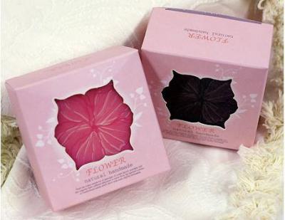 China Pink Elegant Custom  Paper Boxes / Hot Stamping Logo Gift Square Box With Window for sale