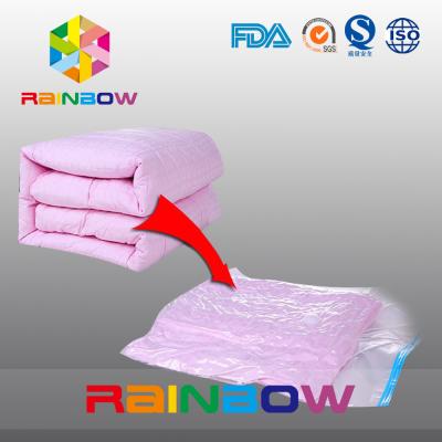China Clear Quilt Compressed Food Vacuum Seal Bags / Costom Plastic Vacuum Storage Pouches for sale