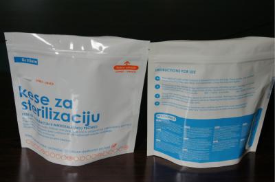 China Food Grade Laminated Plastic Microwave Steriliser Bags Stand Up With Zipper for sale