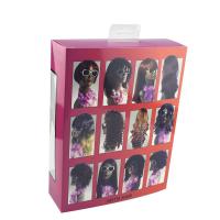 China Rainbow Hair Extension Paper Box With Customized Size And Clear Window for sale