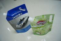 China Recycle Doypack Spout Pouch Liquid Detergent Packaging With Hanging Hole for sale