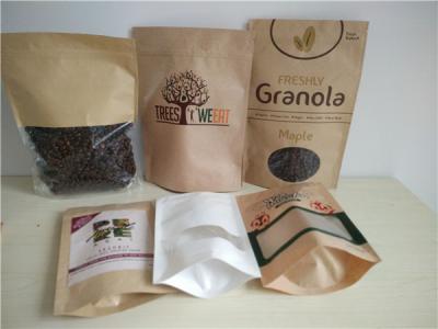 China Zipper Top Customized Paper Bags With Oval Window For Quinoa Seeds Packaging for sale