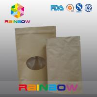 China Plain Brown Zipper Top Kraft Paper Bag Customized Paper Bags For Pepper Snack Candy for sale