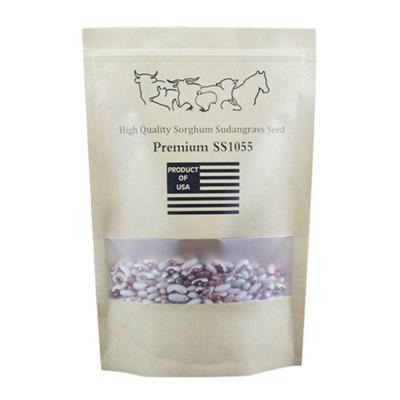 China Custom Printed Kraft  Paper Bags Resealable Printed Window For Plant Seeds for sale