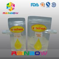 China Stand Up Liquid Juice Pouch , zippers drink pouches gravure printing for sale