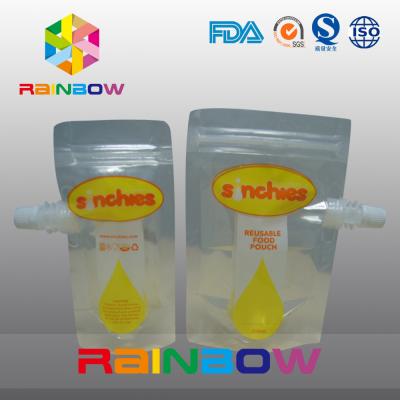 China Stand Up Liquid Juice Pouch , zippers drink pouches gravure printing for sale