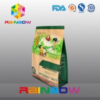 China Customized Stand Up Kraft Paper Bag , Flat Bottom Guesst Bag For Dry Food / Candy With Zipper for sale