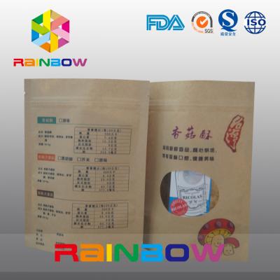 China Stand Up Customized k Paper Bags For Dry Food / Candy Packaging With Front Window for sale