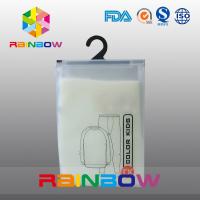 China Frosted PVC Plastic Pouches Packaging Hanging Bag With k For Kids Cloth for sale