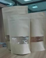 China Reclosable Stand Up No Print Customized Paper Bags With Top Zipper And Window for sale