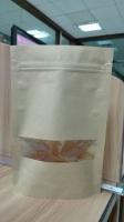 China k Stand Up Custom Kraft Paper Food Packaging Bags With Rectangle Window for sale