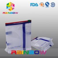 China Custom Size White Qual Seal Flat Bottom Gusset Pouch With Slide k For Food Packaging for sale