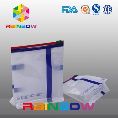 China Custom Size White Qual Seal Flat Bottom Gusset Pouch With Slide k For Food Packaging for sale