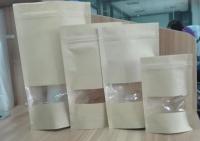China Brown k Stand Up Pouch Customized Paper Bags Food Packaging Bags With Clear Window for sale