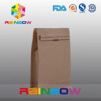 China 250g 500g 750g Coffee Bean Bag , CMYK Color Kraft Paper Bag With Valve for sale