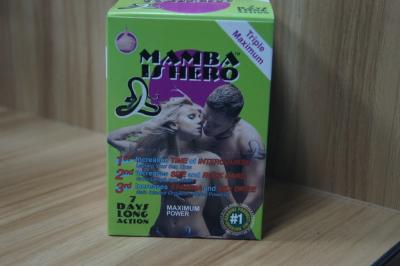 China Black Mamba Sexual Pills Paper Box Packaging / Blisters Card With Embossing for sale
