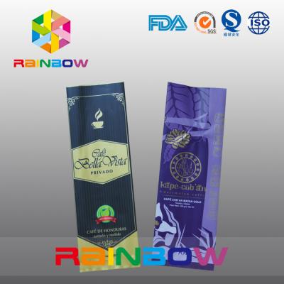 China Full Printing Black Gusset Coffee Bag / Back - Side Sealed Pouch With Valve for sale