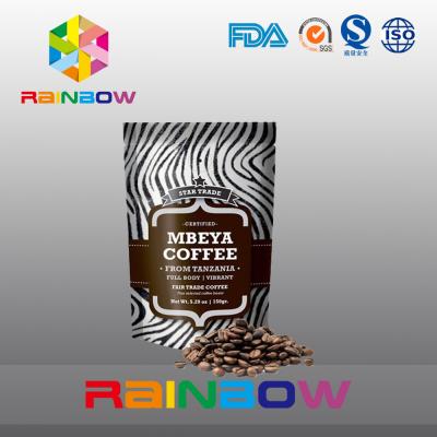 China Stand Up Plastic Pouches Packaging Aluminum Foil Coffee Beans Bag With Valve And Zipper for sale
