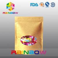 China k Kraft Paper Packaging Bag With Round Window For Packing Candy / Snack Food for sale