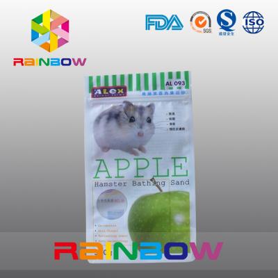 China Three - Side Sealing k Pouch With Round Window For Packing Hamster Bathing Sand / Pet Food for sale