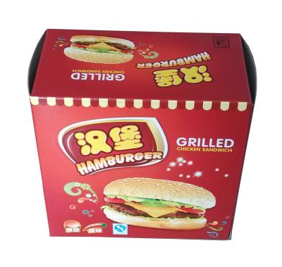 China White Paperboard Colorful Printing Paper Box Packaging For Hamburger for sale