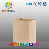 China Customized Size No Printing Brown Kraft Paper Bag Shopping Bags With Handle for sale