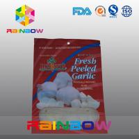 China Red And White Mylar Plastic Window Bag With Zipper Top For Food / Fresh Pleeled Garllic for sale