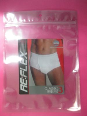 China Clear Stand Up Plastic Underware Packaging Pouches Zip Lock Customized Printed for sale