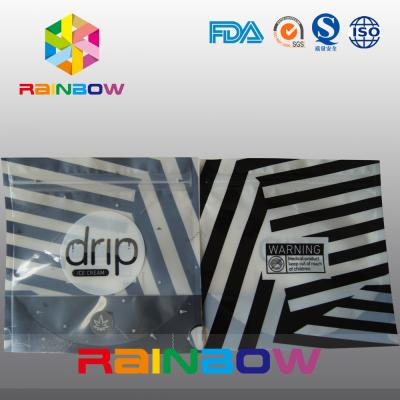 China Zebra Stripes Stand Up Noni Drip Bag , Stylish Composite Mylar Pouch for sale