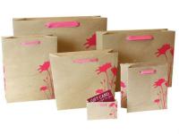 China Recycled Flat Handle Brown Customized Paper Bags Gift / Shopping Kraft Paper Bag for sale