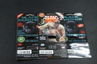 China Man's Hair Care Product / Mamba Is Hero Green Blister Card Packaging Sexual Pills Packaging for sale