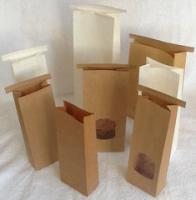 China Foil Lined Snack Bag Packaging Paper Bag Kraft Paper Bags With Tin Tie And Window for sale