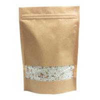China Custom Printed Stand Up Kraft Paper Bag , Snack Bag Packaging With Window for sale