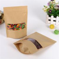 China Mylar Zipper Kraft Paper Bag With Clear Window For Coffee Bean / Cookie / Candy for sale