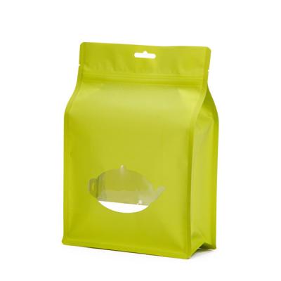 China Kraft paper tea packaging bags stand up aluminum plastic packaging bags with k for sale