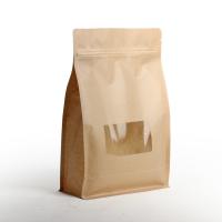 China Moisture Proof Flat Bottom Laminated Tea Bags Packaging With Zipper And Window for sale