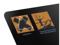 China 25mm Diameter Triangle Shrink Sleeve Labels Transparent Stickers / Tactile Warning Labels for sale