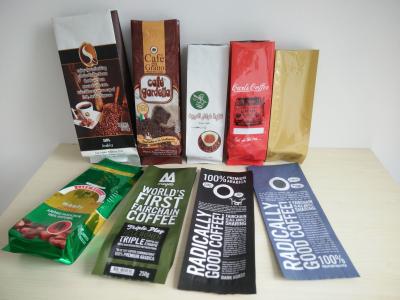 China Aluminum Foil Coffee Bag With Valve / Coffee Beans Plastic Pouches Packaging 250g 500g 1000g for sale