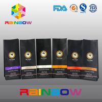 China Black 70g 100g 250g 500g Plastic Pouches Packaging Stand Up Coffee Bean Bag With Valve for sale