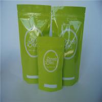 China Mylar Tea stand up k bags , Custom Reclosable plastic pouch packaging for sale
